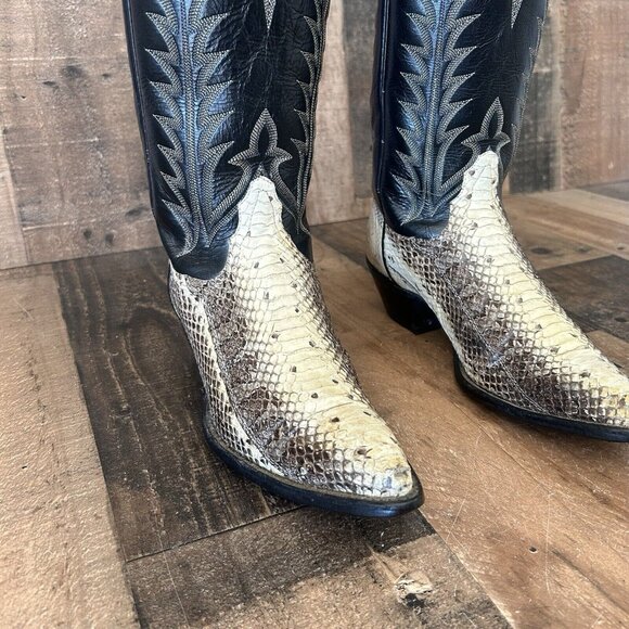 Tony Lama | Shoes | Tony Lama Vintage Snakeskin Western Cowboy Boots ...